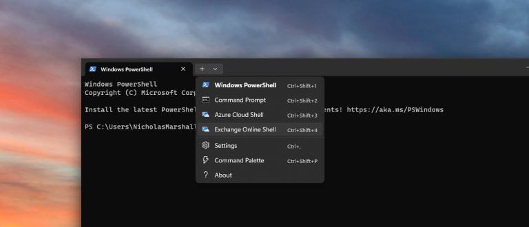 Adicionar Exchange Online Shell no Windows Terminal – Nicholas Marshall